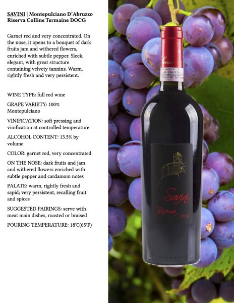 Savini-Montepulciano d’Abruzzo RISERVA DOCG – AWE